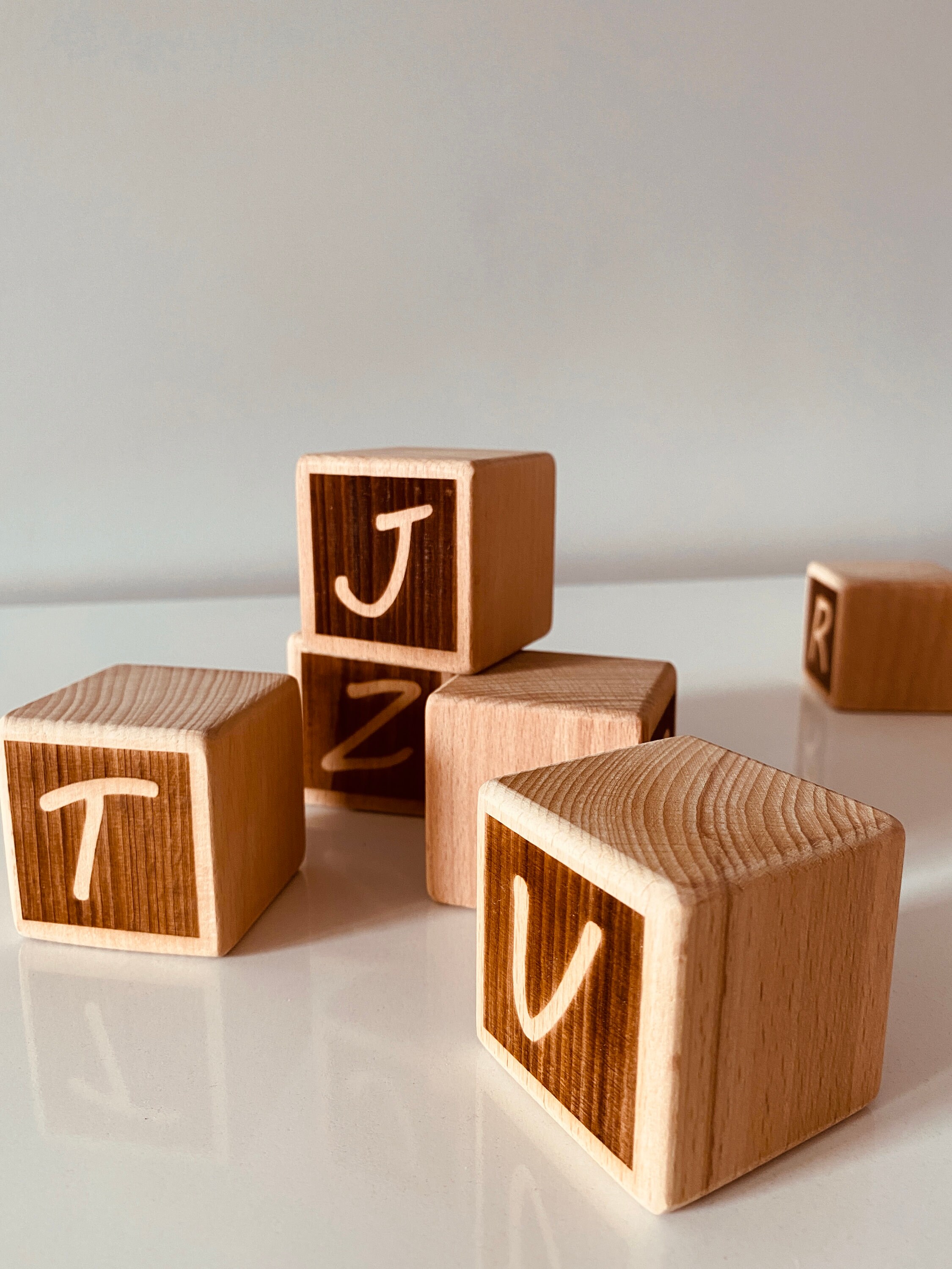 Wooden Alphabet Block Set, Alphabet Blocks, Wooden Abc Blocks, Wood ...
