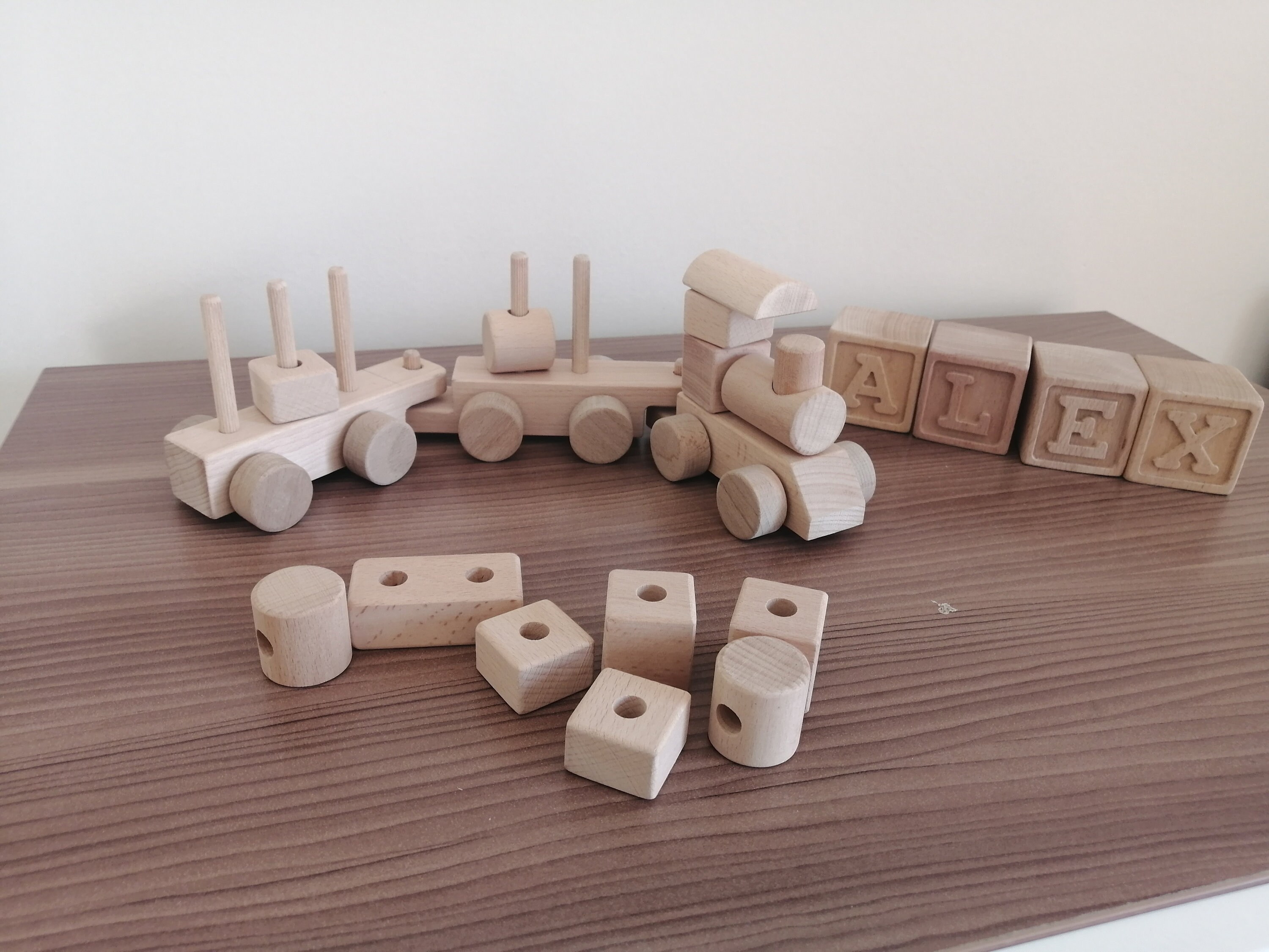 Geometric Train, Wooden Toy Train, Handmade Wooden Train, Wooden Train ...