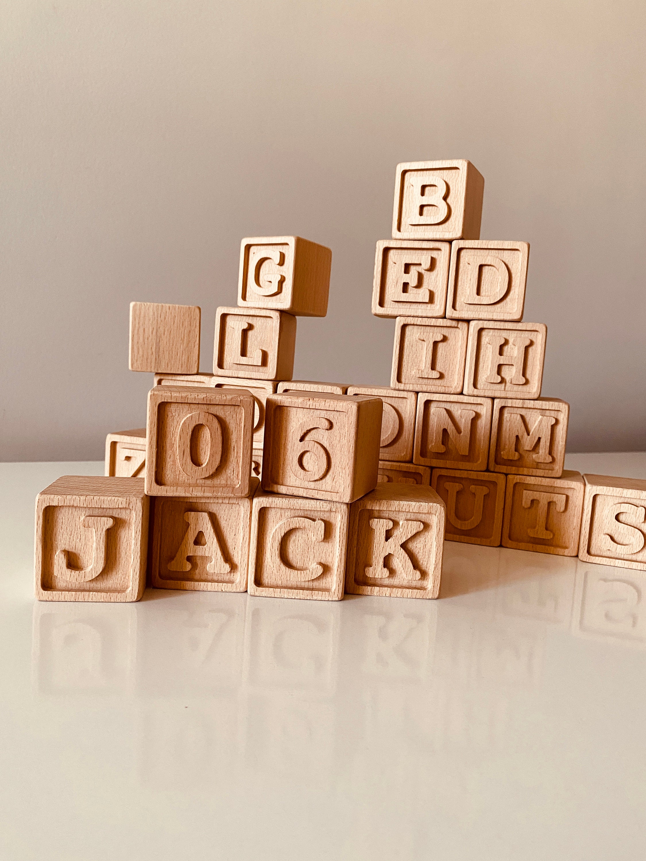 Wooden Alphabet Block Set, Wooden Number Blocks, Wood Letter Cubes ...