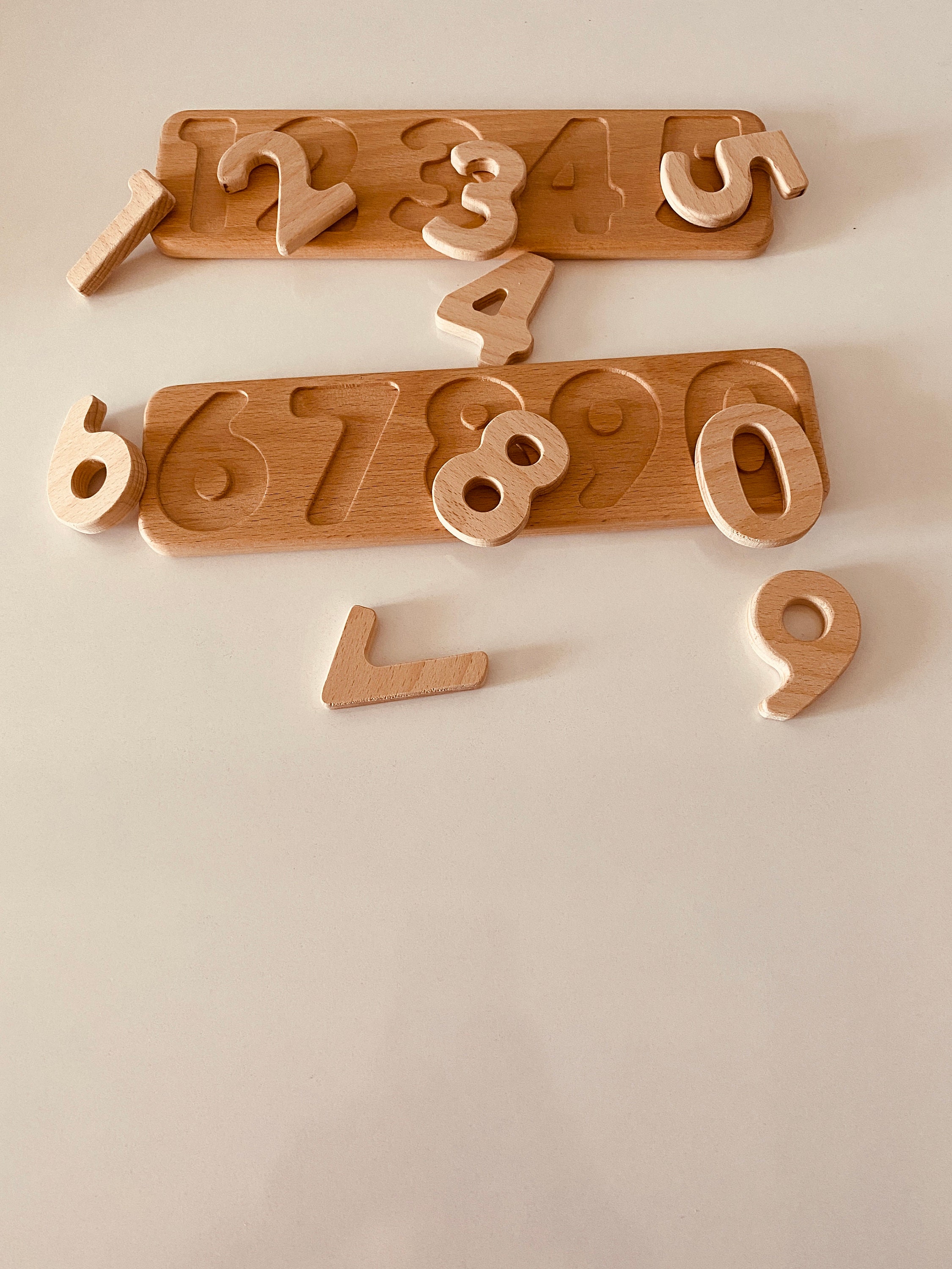 Wooden Number Puzzle, Wooden Numbers, Natural Wooden Puzzle Number ...