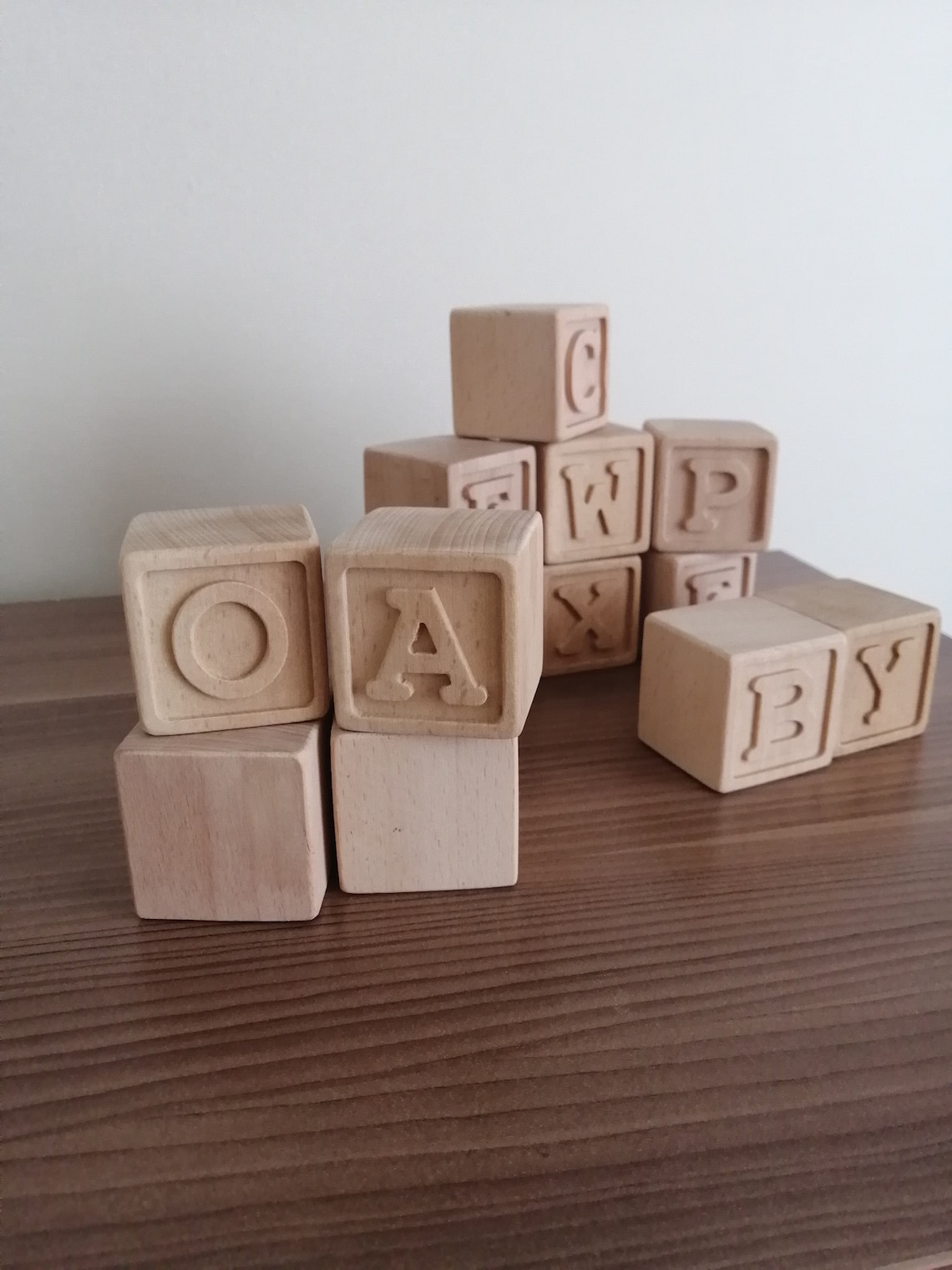 Wooden Alphabet Block Set Wooden Abc Blocks Wood Letter - Etsy