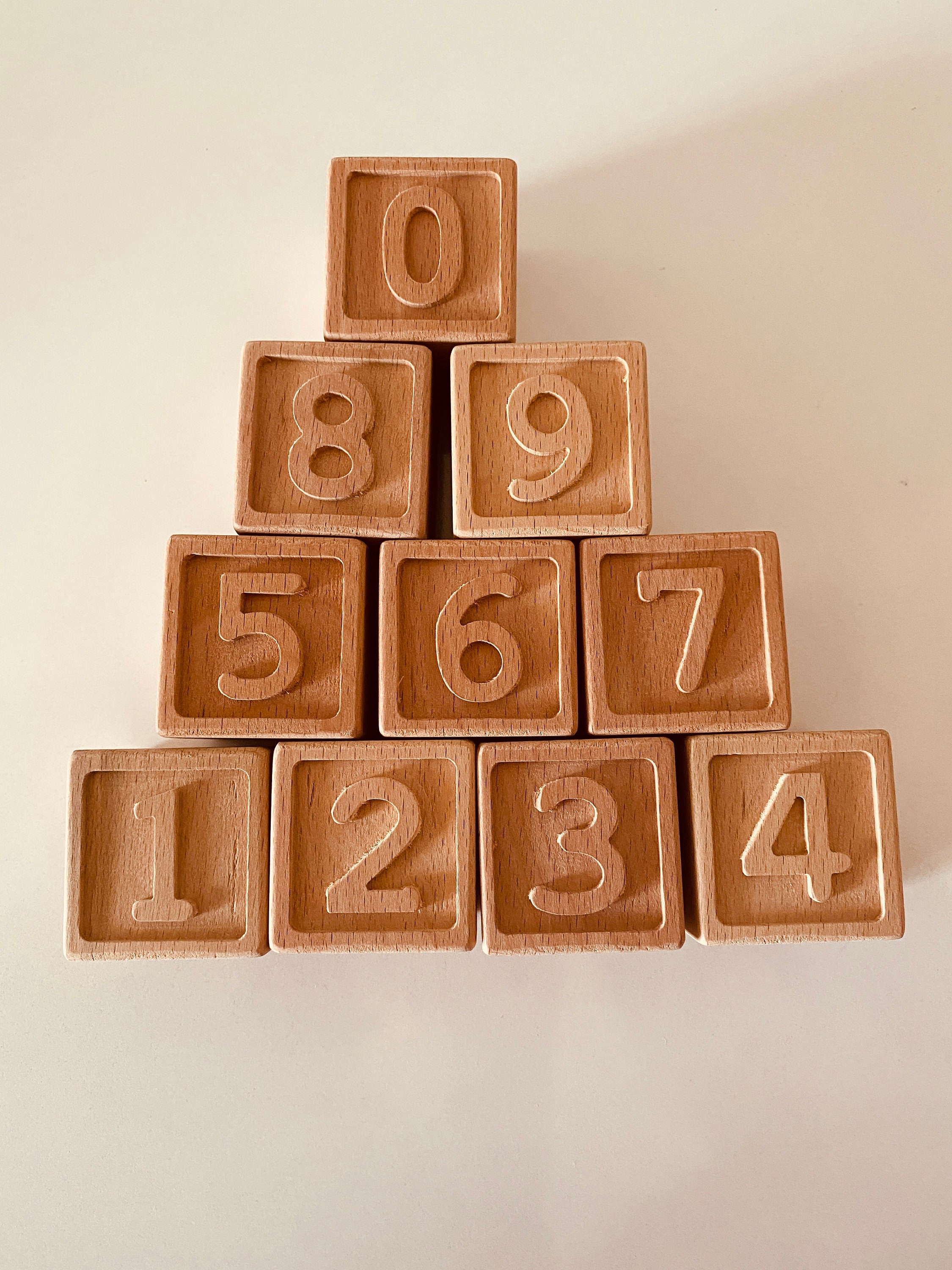 Wood Number Block Set, Wooden Number Blocks, Educational Number Set ...