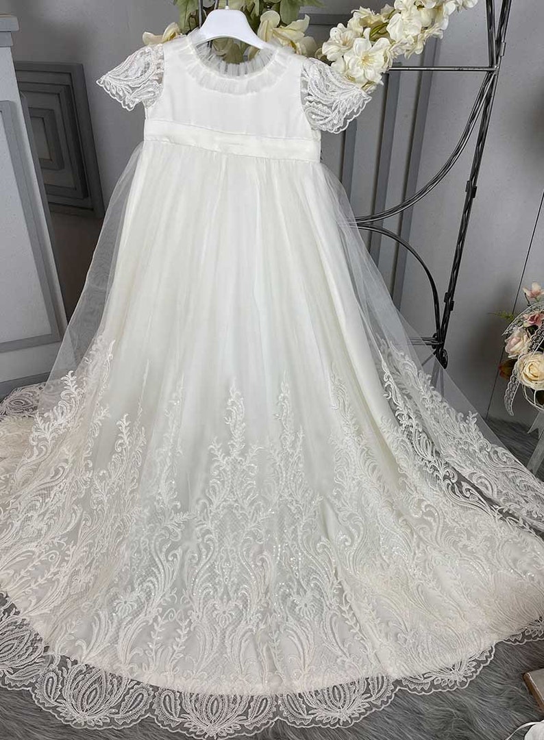 Intense Lace Christening Gown Girl Christening Gown (SCENK10043) - Etsy