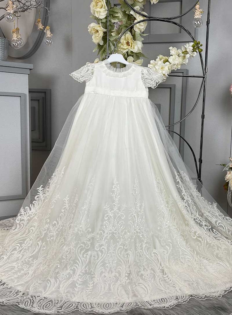 Intense Lace Christening Gown Girl Christening Gown (SCENK10043) - Etsy