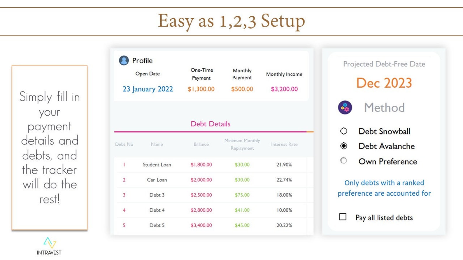 Debt Tracker & Dashboard dynamic Dashboard, Payment Tracking ...