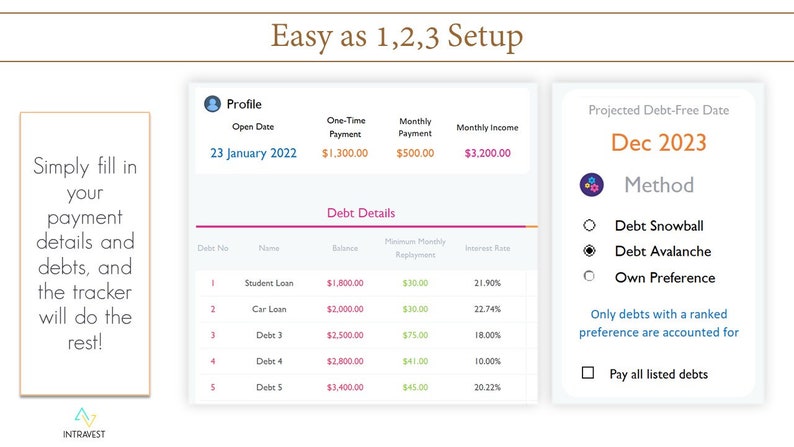 Debt Tracker & Dashboard dynamic Dashboard, Payment Tracking ...