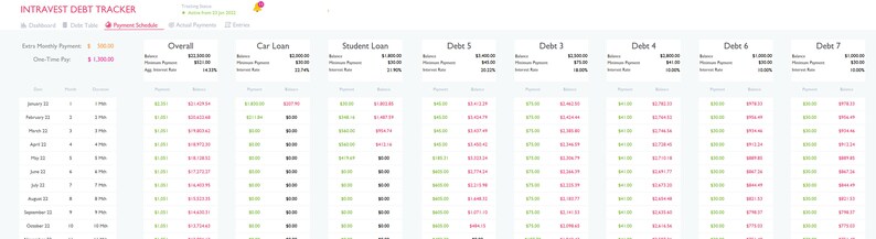 Debt Tracker & Dashboard dynamic Dashboard, Payment Tracking ...