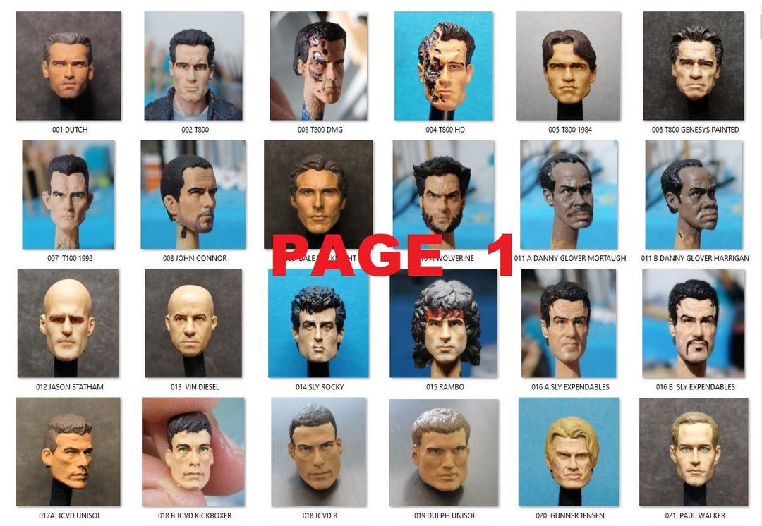 Custom HEAD SCULPT for Action Figure PAGE 1 - Etsy