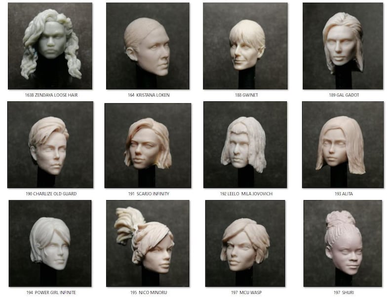 FEMALE CUSTOM Casted Miniature HEAD for Action Figures - Etsy