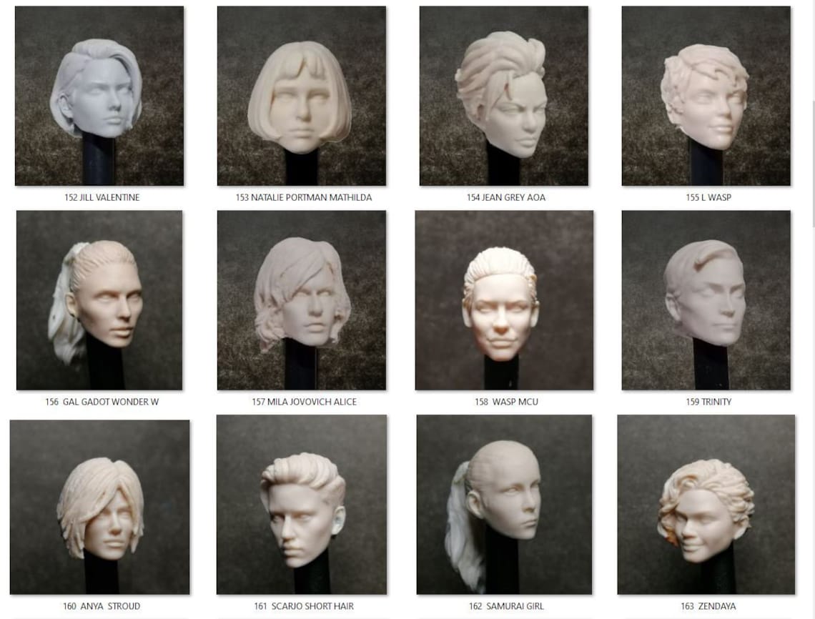 FEMALE CUSTOM Casted Miniature HEAD for Action Figures - Etsy