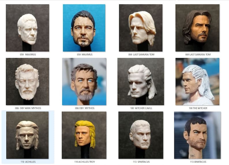 LEGENDARY SWORDSMAN Heroes Custom Resin HEADCAST - Etsy