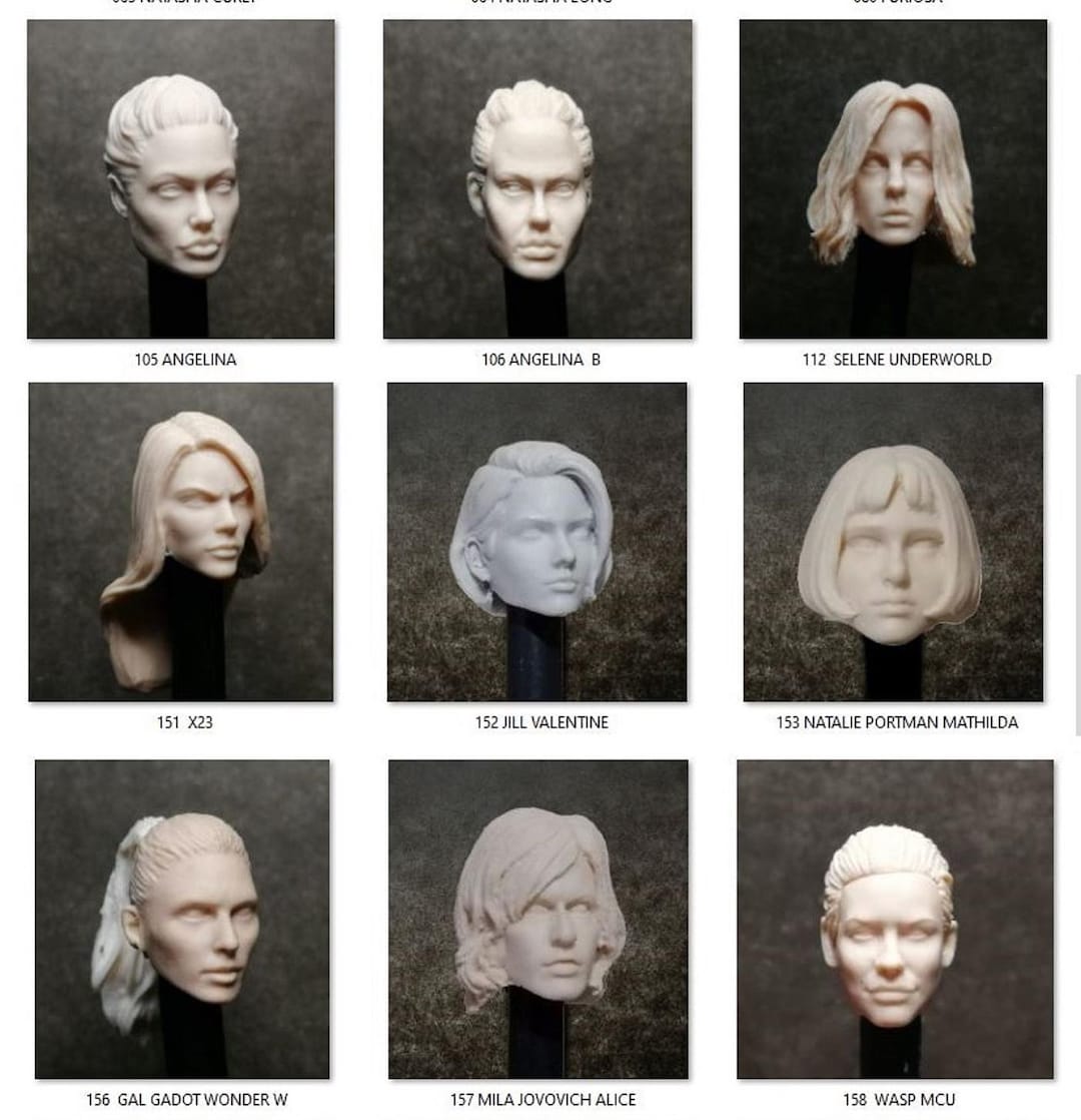 FEMALE CUSTOM Casted Miniature HEAD for Action Figures - Etsy