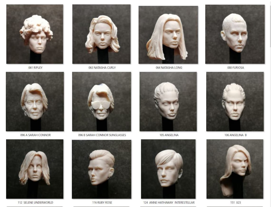 FEMALE CUSTOM Casted Miniature HEAD for Action Figures - Etsy