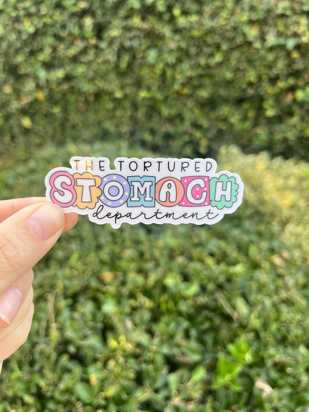 The Tortured Stomach/ibs Girl/ Waterproof Sticker Decal/funny/stomach ...