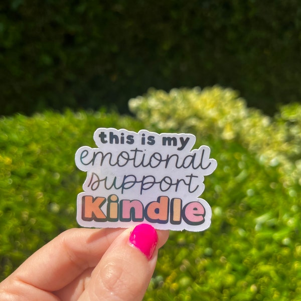 Emotional Support Kindle Decal - Etsy