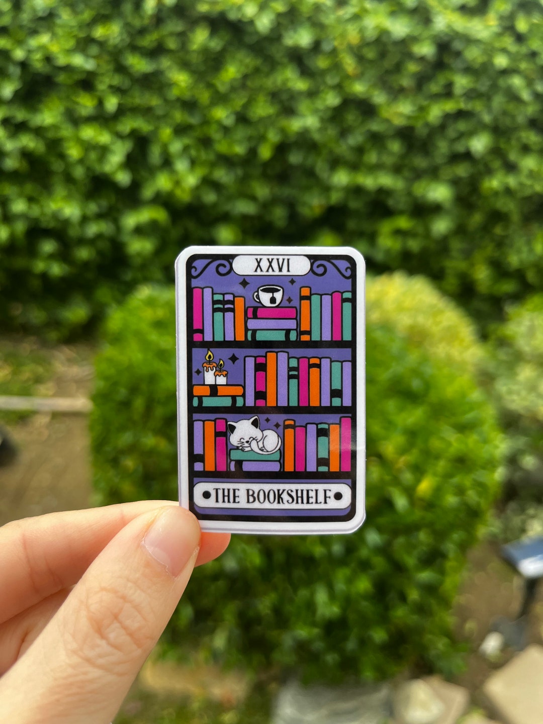The Bookshelf Tarot Card Waterproof Holographic Sticker Decal - Etsy