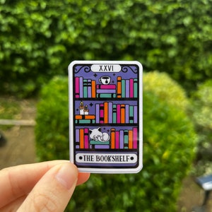 The Bookshelf Tarot Card Waterproof Holographic Sticker Decal / Book ...