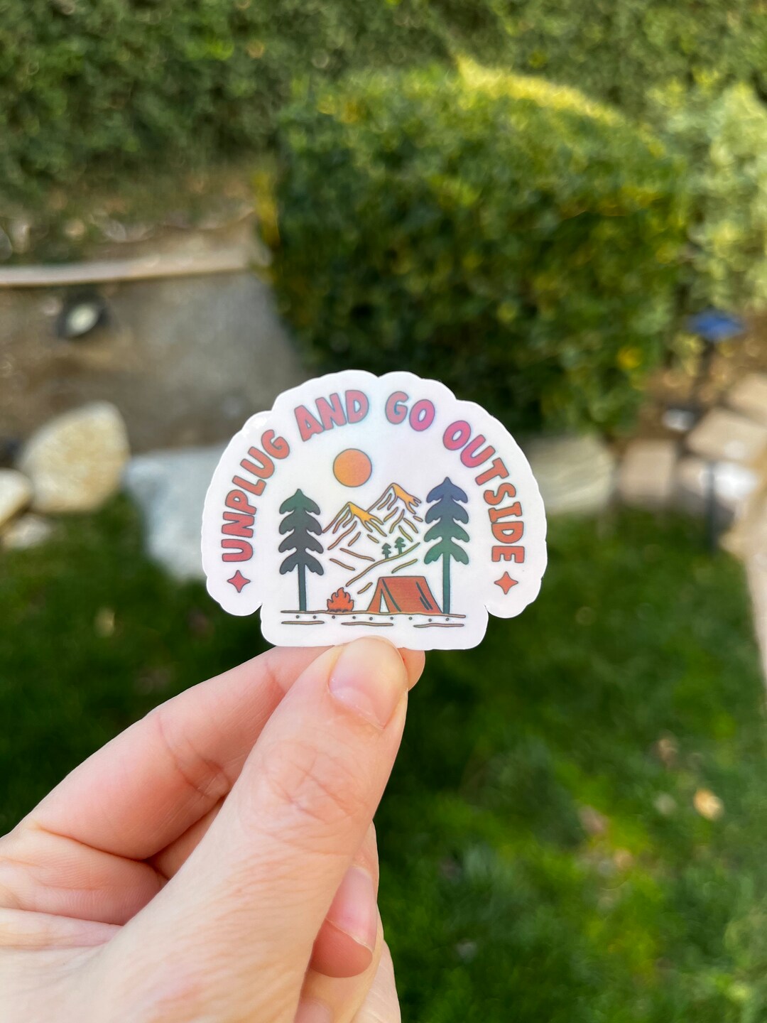Unplug and Go Outside Sticker: Waterproof Travel Decal - Etsy