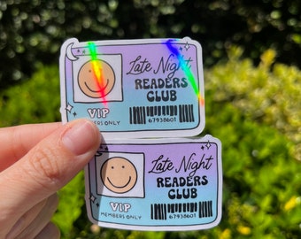 Late Night Book Club Sticker, Book Club, Bookish Sticker, Reader ...