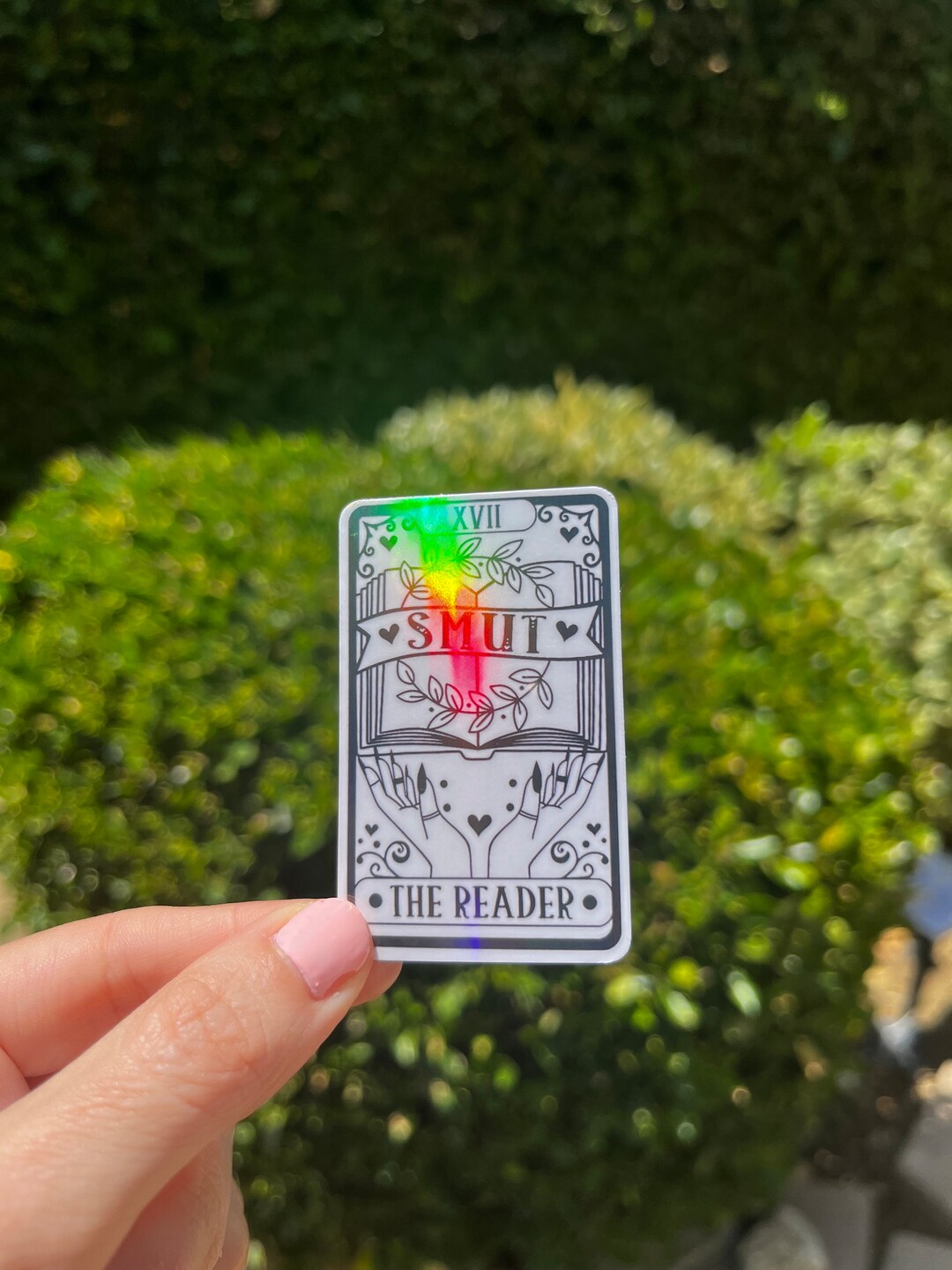 The Reader Smut Tarot Card Waterproof Holographic Sticker Decal / Book Club / Kindle Sticker ...