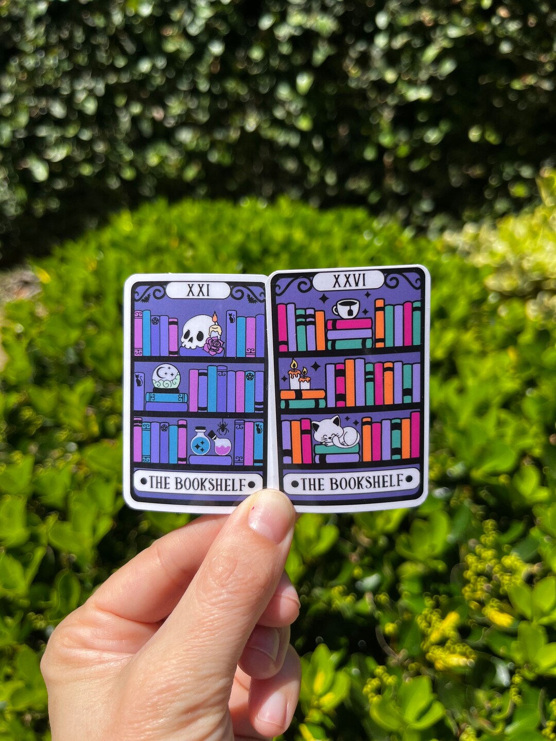 The Bookshelf Tarot Card Waterproof Holographic Sticker Decal / Book ...