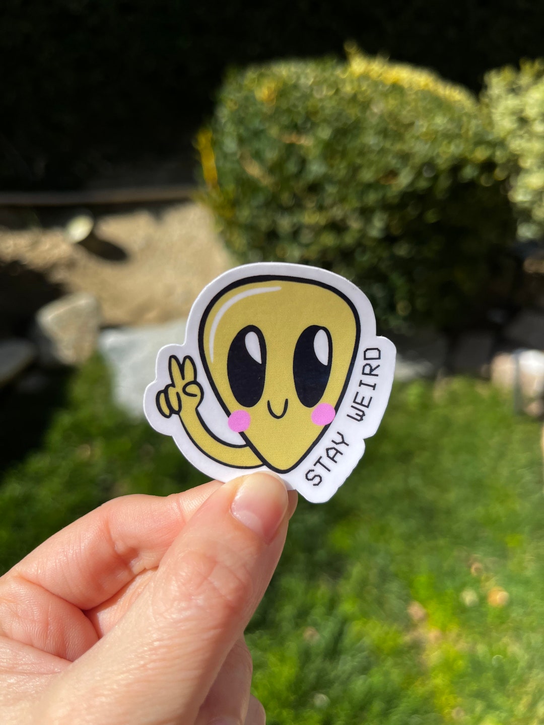 Stay Weird Alien Waterproof Sticker Decal, Self Love/ Kindle Sticker - Etsy