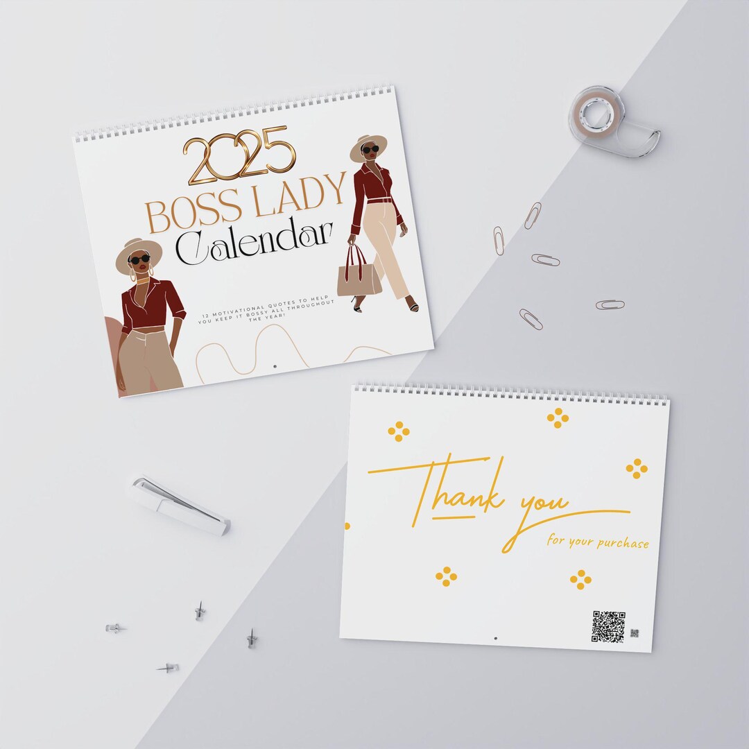 Wall Calendars, Black Woman Boss Motivational 2025 Calendar, African ...