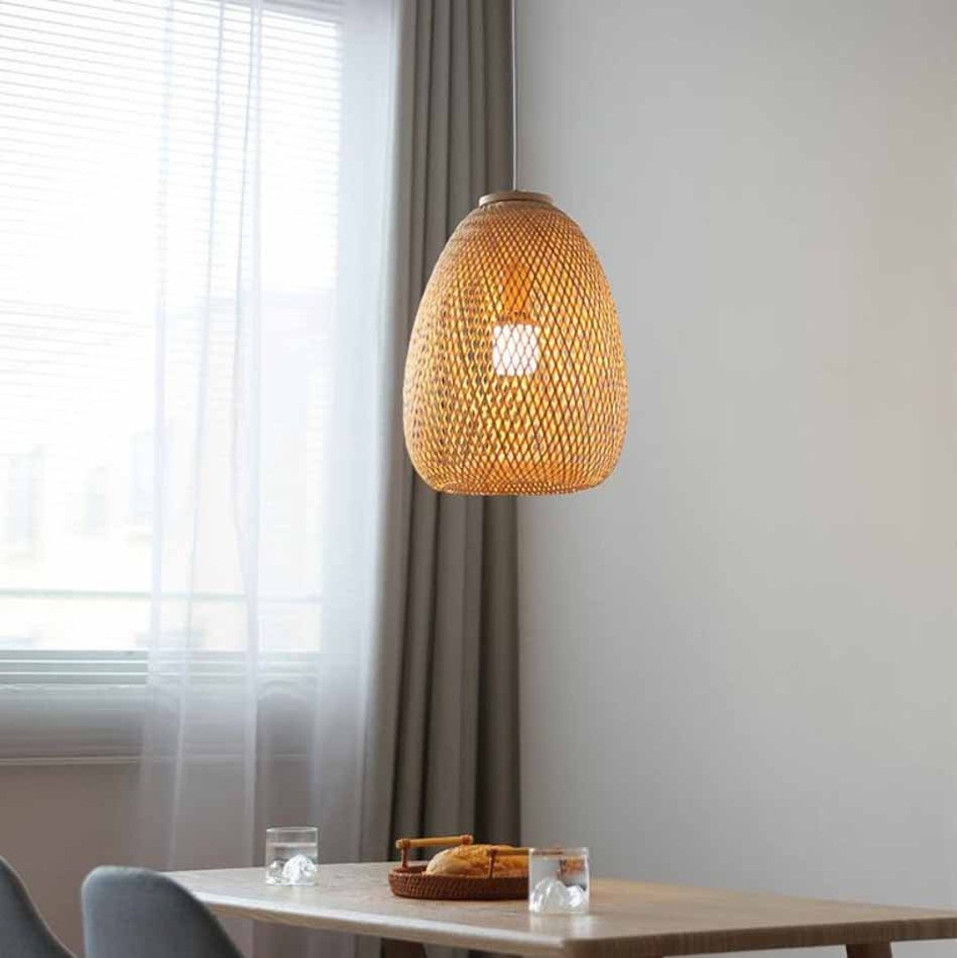 Hand Woven Bamboo Pendant Light, Bamboo Lamp Shades, Bamboo Light ...