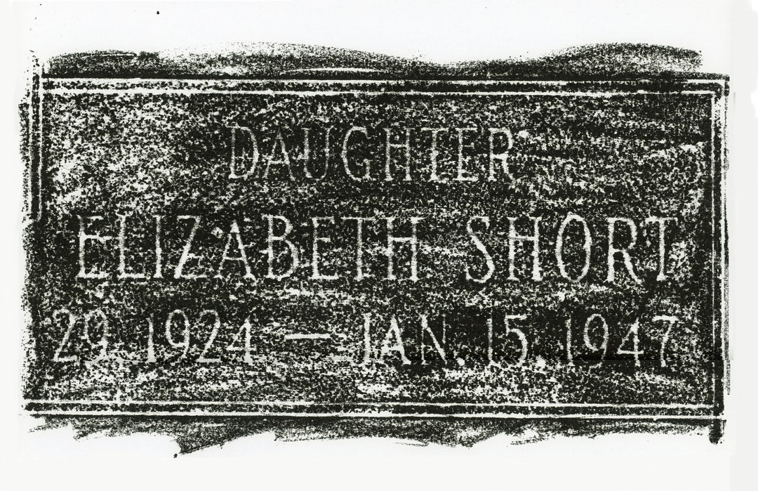 Elizabeth Short the Black Dahlia Gravestone True Crime Large Risograph ...