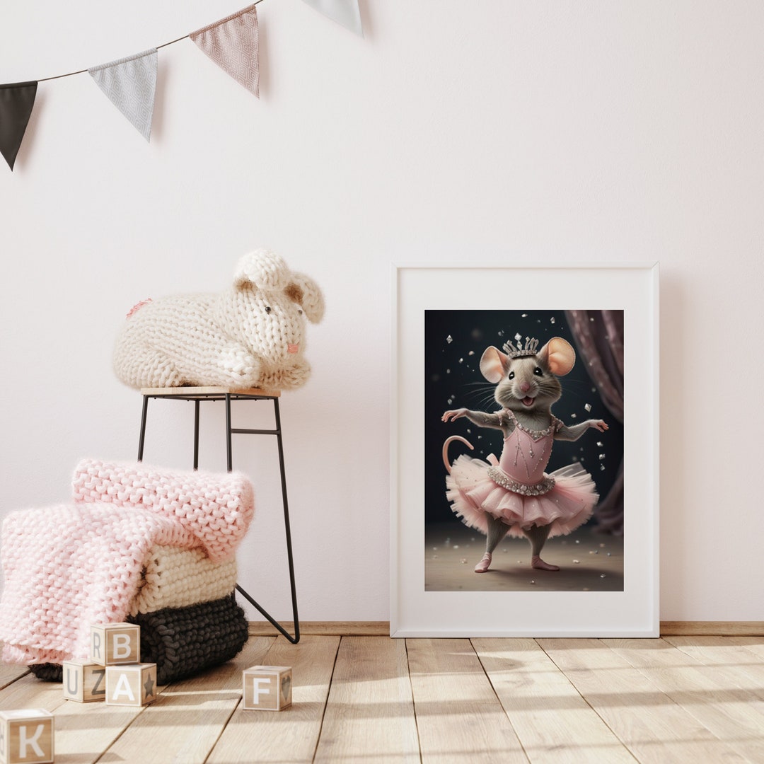 Poster Mouse Ballerina in Tutus, Funny Picture Baby Room, Decoration ...