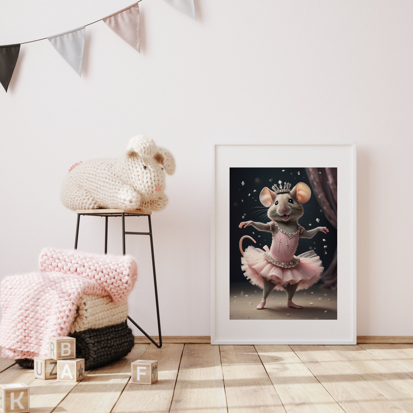 Poster Mouse Ballerina in Tutus, Funny Picture Baby Room, Decoration ...