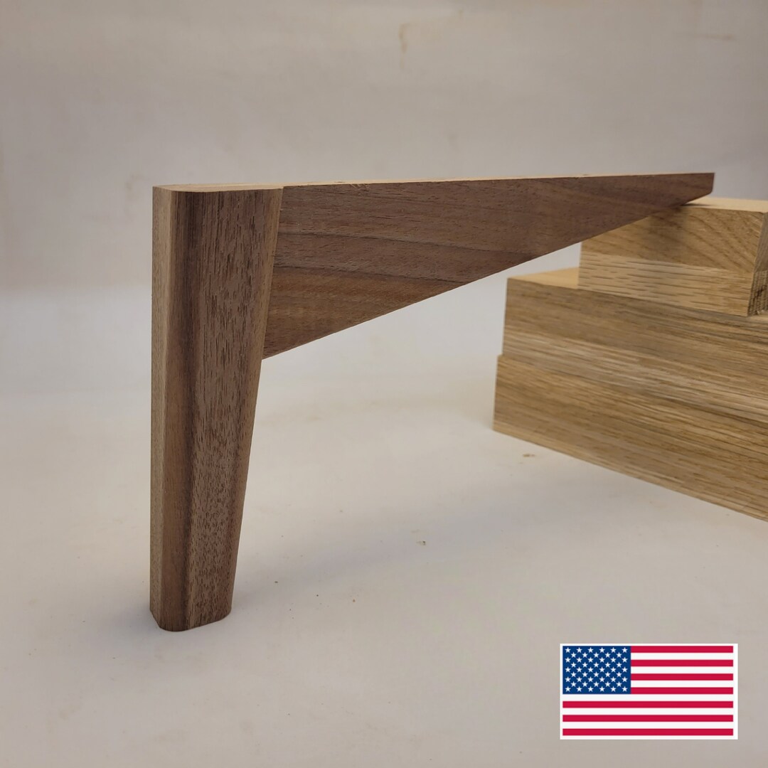 6" Hardwood Furniture Legs, Set of 4, Walnut, Oak, Maple, Mahogany ...