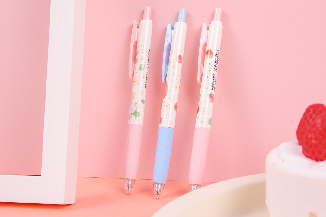 Cute Strawberry Shake Pens - 0.5mm Micro Point Black Ink Gel Pen - Etsy