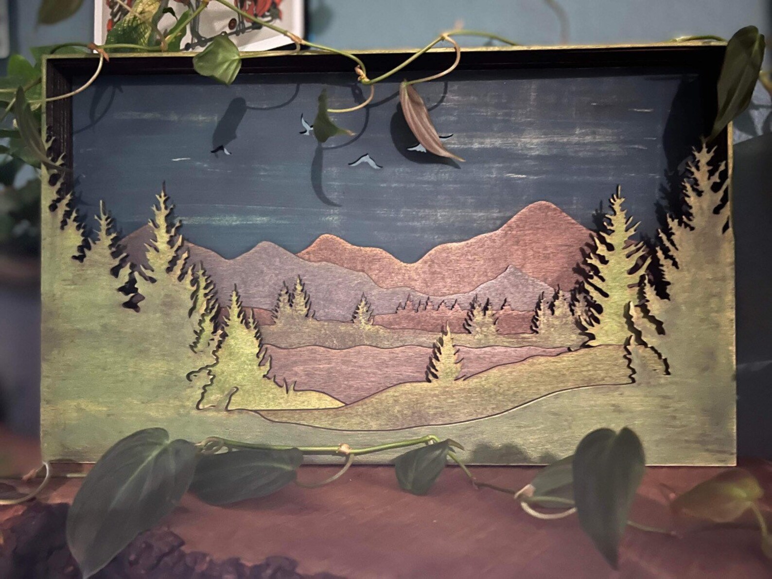 Layered Wall Art-nature Wall Art-3d Wall Art-wood Wall - Etsy