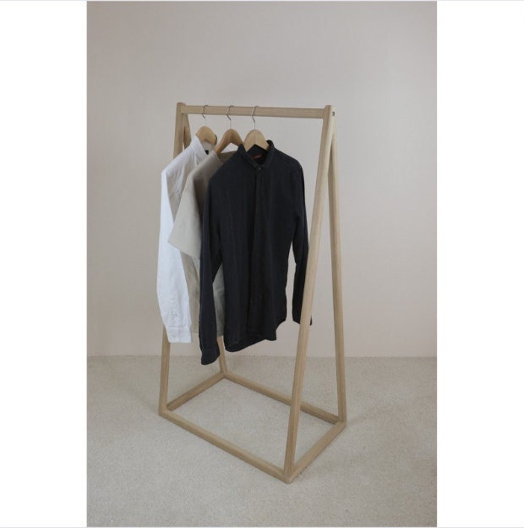 Clothes Rack Handmade From Solid Oak Wood Wardrobe Wardrobe - Etsy