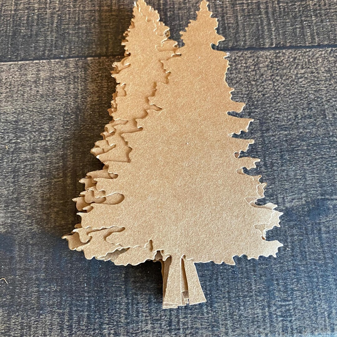 Kraft Card Stock Die Cut Trees: DIY Christmas Decor, Scrapbooking - Etsy