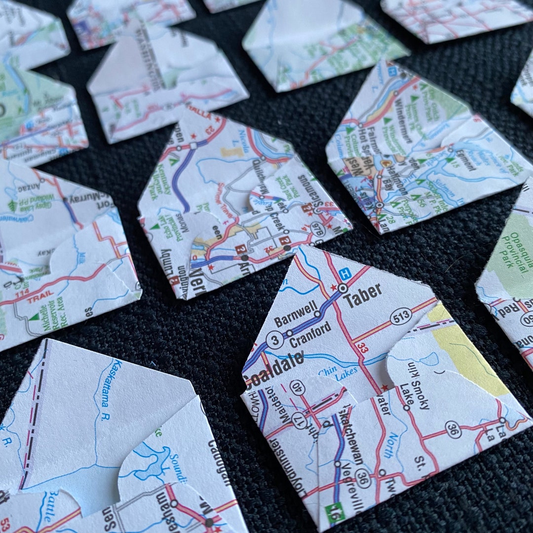 Tiny Envelopes With Cards Map Themed Envelopes Fairy Envelopes Notes of ...