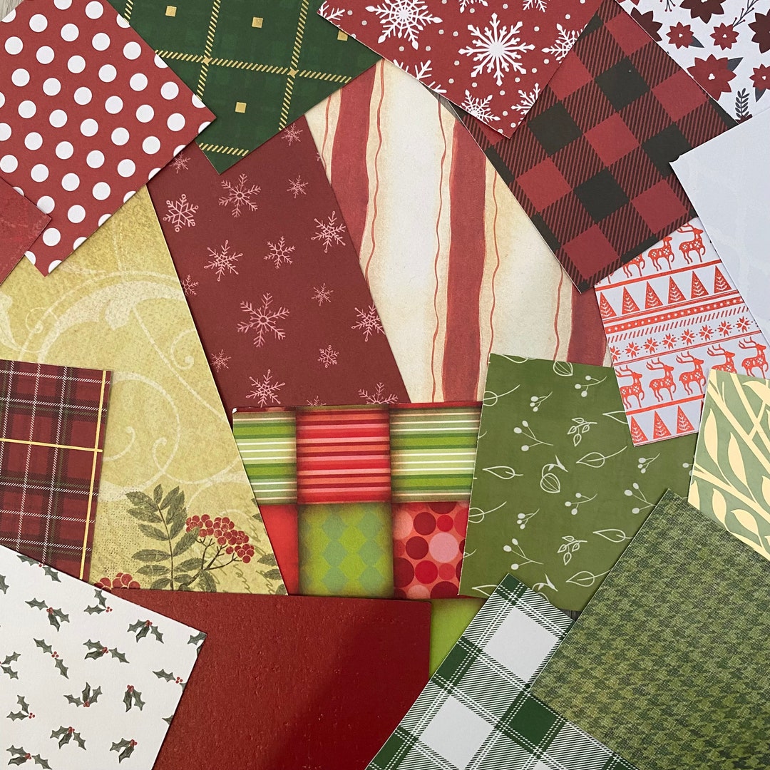 Christmas Card Making Paper Pack Red Green White Christmas Paper Pack ...