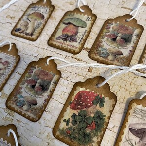 Small Mushroom Tags With Strings Gift Tags Birthday Tags Junk Journal ...