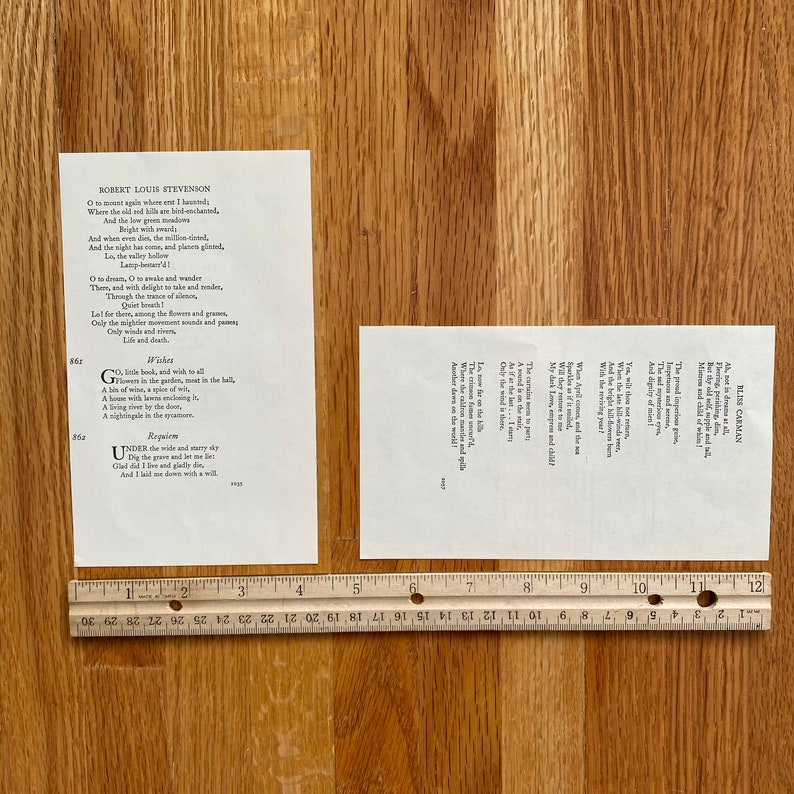 20 Vintage English Poetry Pages | 1950s | Junk Journal Ephemera ...