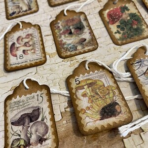 Small Mushroom Tags With Strings Gift Tags Birthday Tags Junk Journal ...
