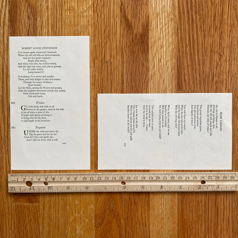 20 Vintage English Poetry Pages | 1950s | Junk Journal Ephemera ...