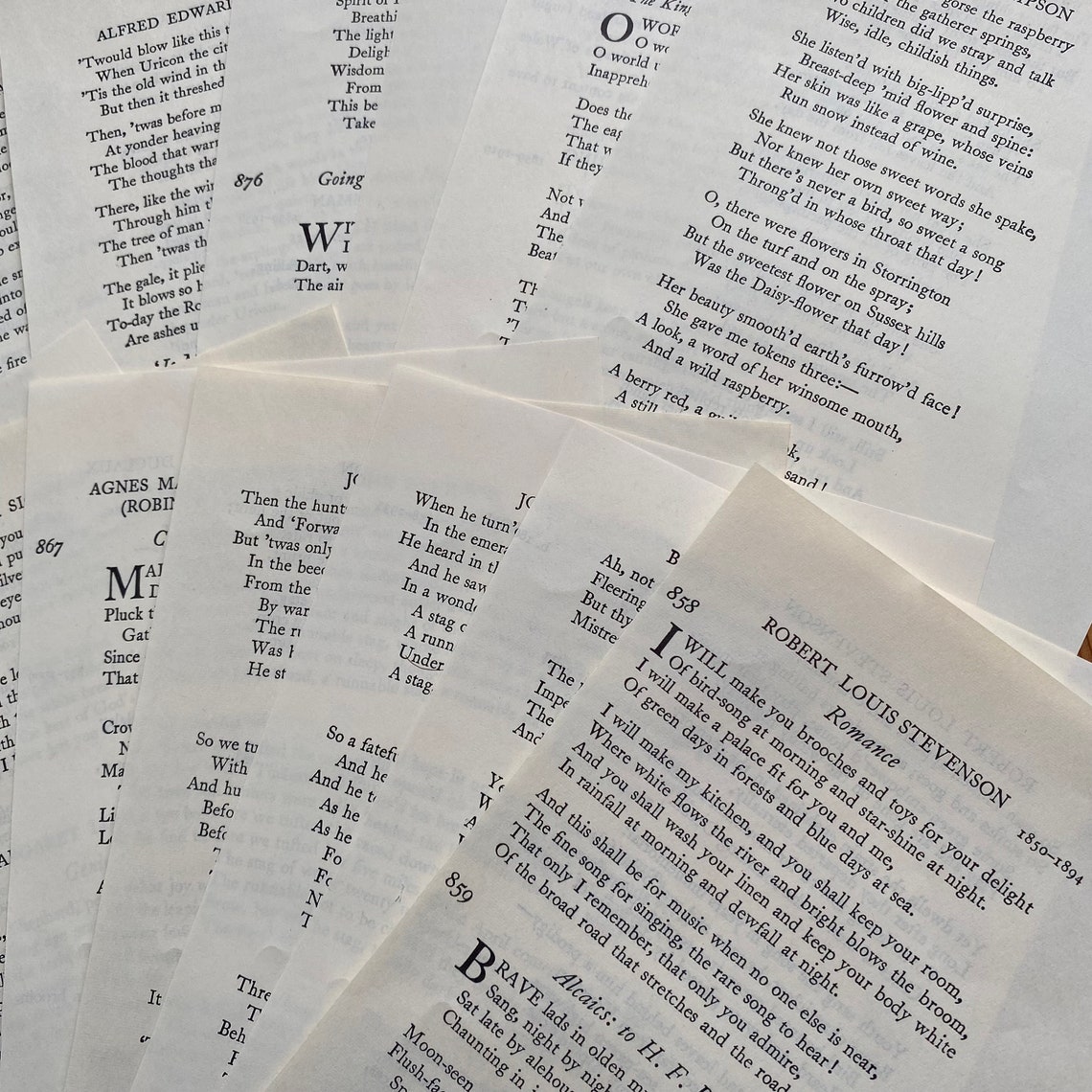 20 Vintage English Poetry Pages | 1950s | Junk Journal Ephemera ...