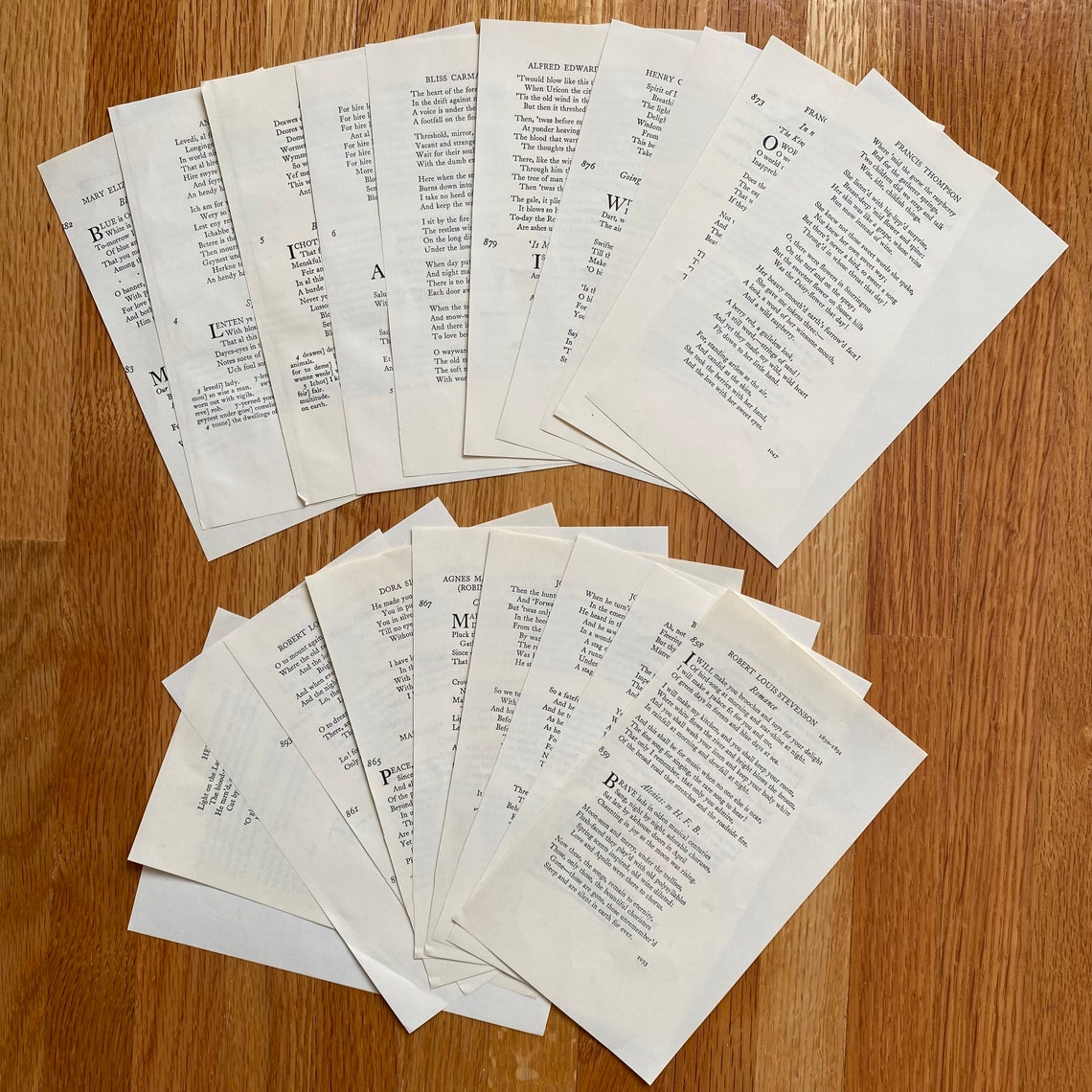 20 Vintage English Poetry Pages | 1950s | Junk Journal Ephemera ...