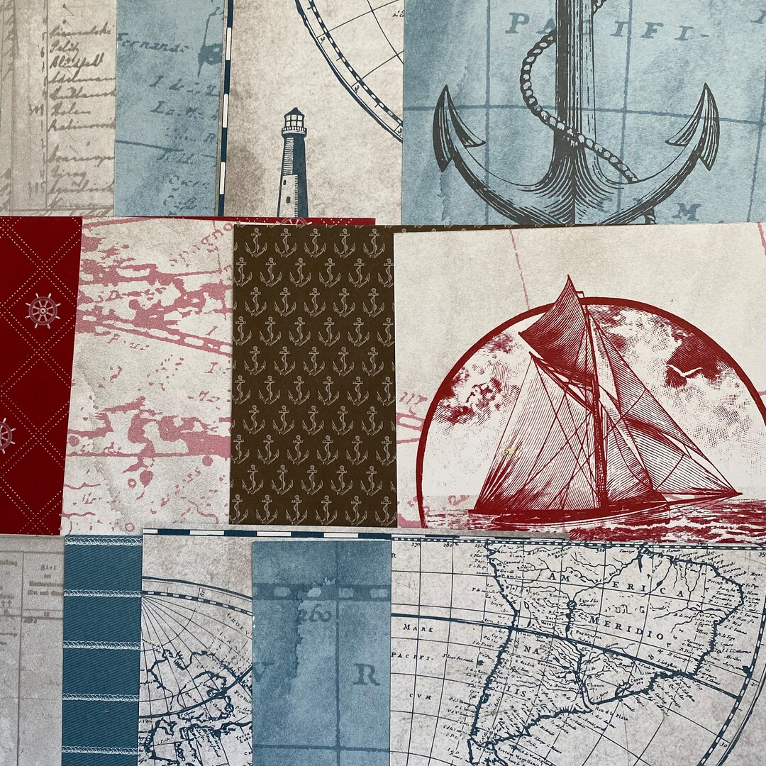 Travel Ocean Ship Map Paper Pack Card Making Junk Journals Scrapbooking ...