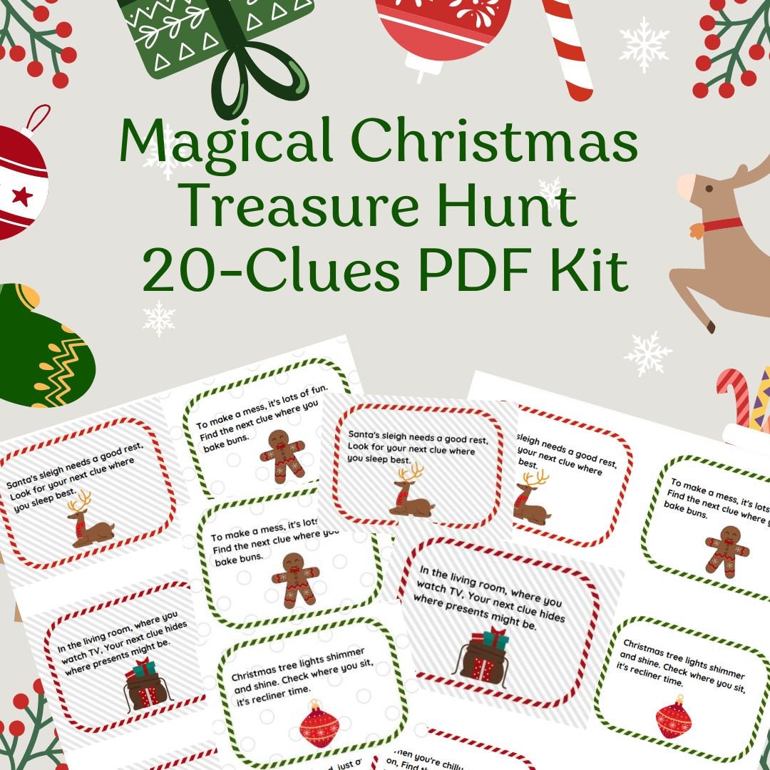 Magical 20-clue Christmas Hunt Kids' Indoor Adventure Printable PDF ...