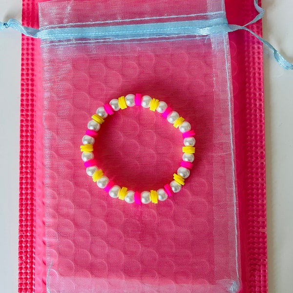 Lemonade Clay Bead Bracelet - Etsy UK