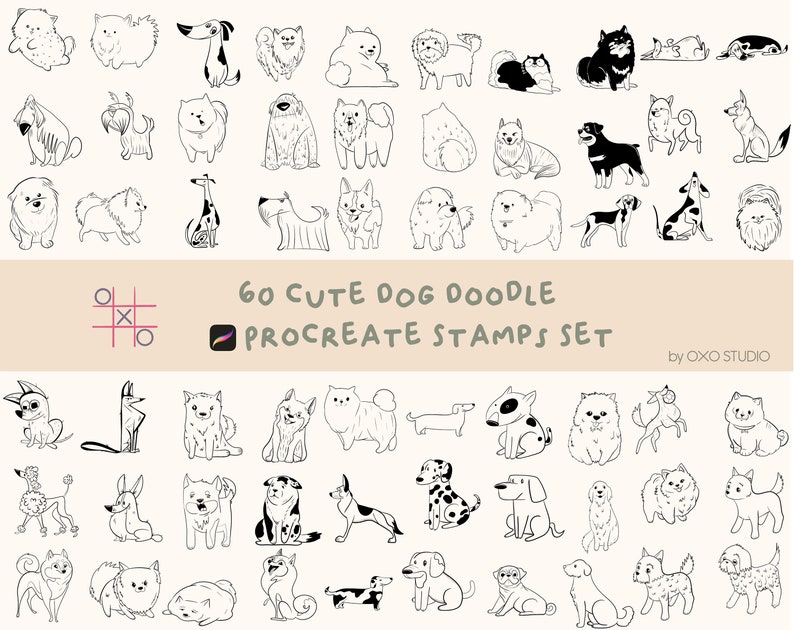 60 Procreate Dog Stamp Collection: Bark-tastic Doodles for Digital ...