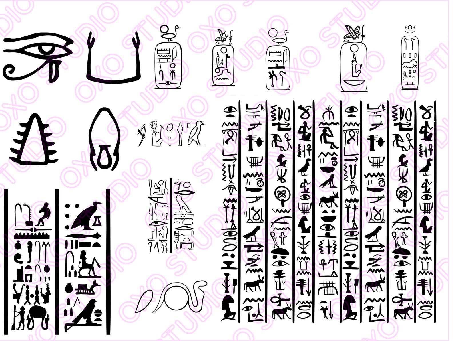 110 Egyptian Hieroglyph Procreate Stamps: Ancient Art (digital Download ...