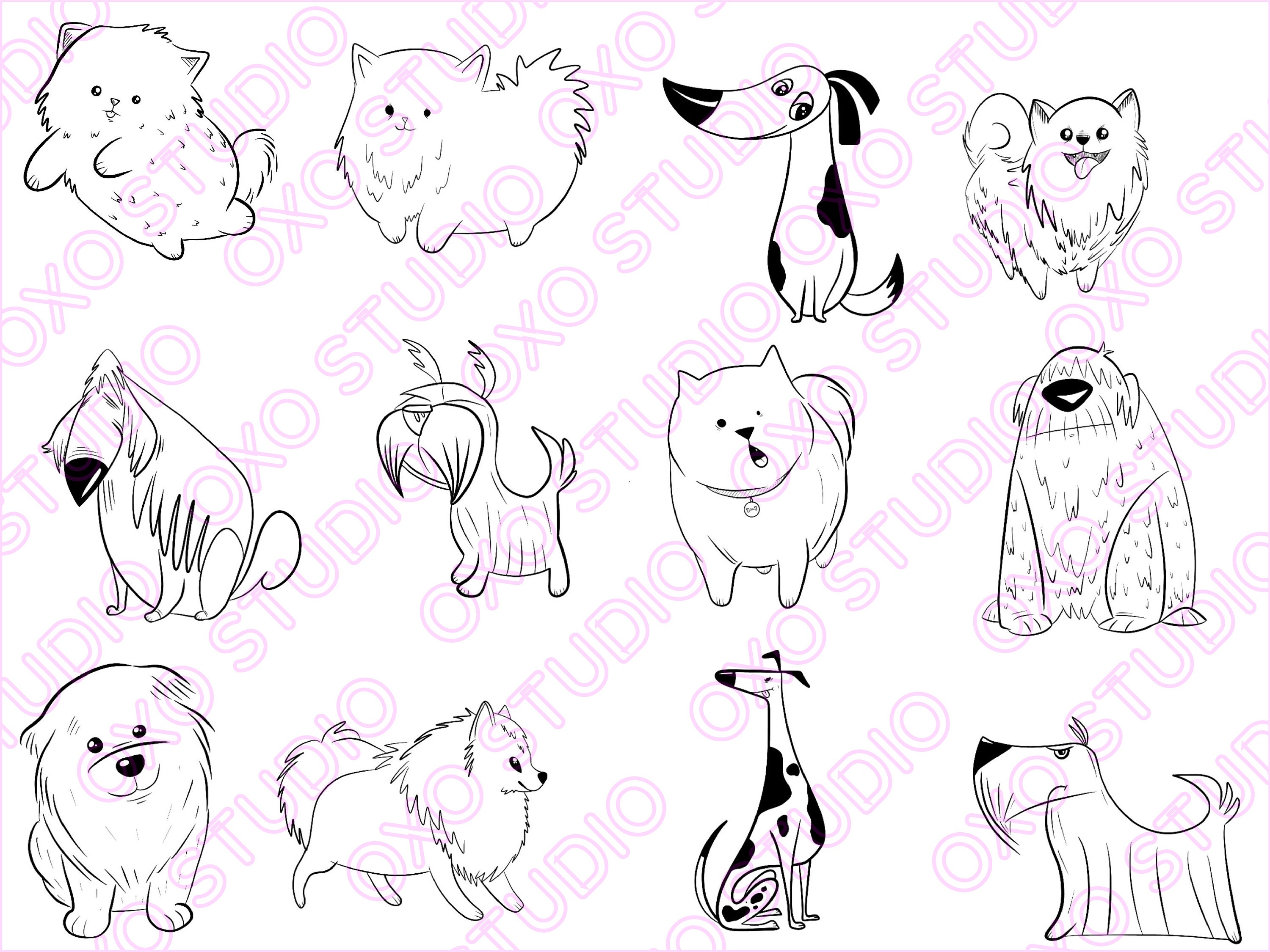 60 Cute Dog Doodles Puppy Doodles Woof Dog Wet Nose - Etsy